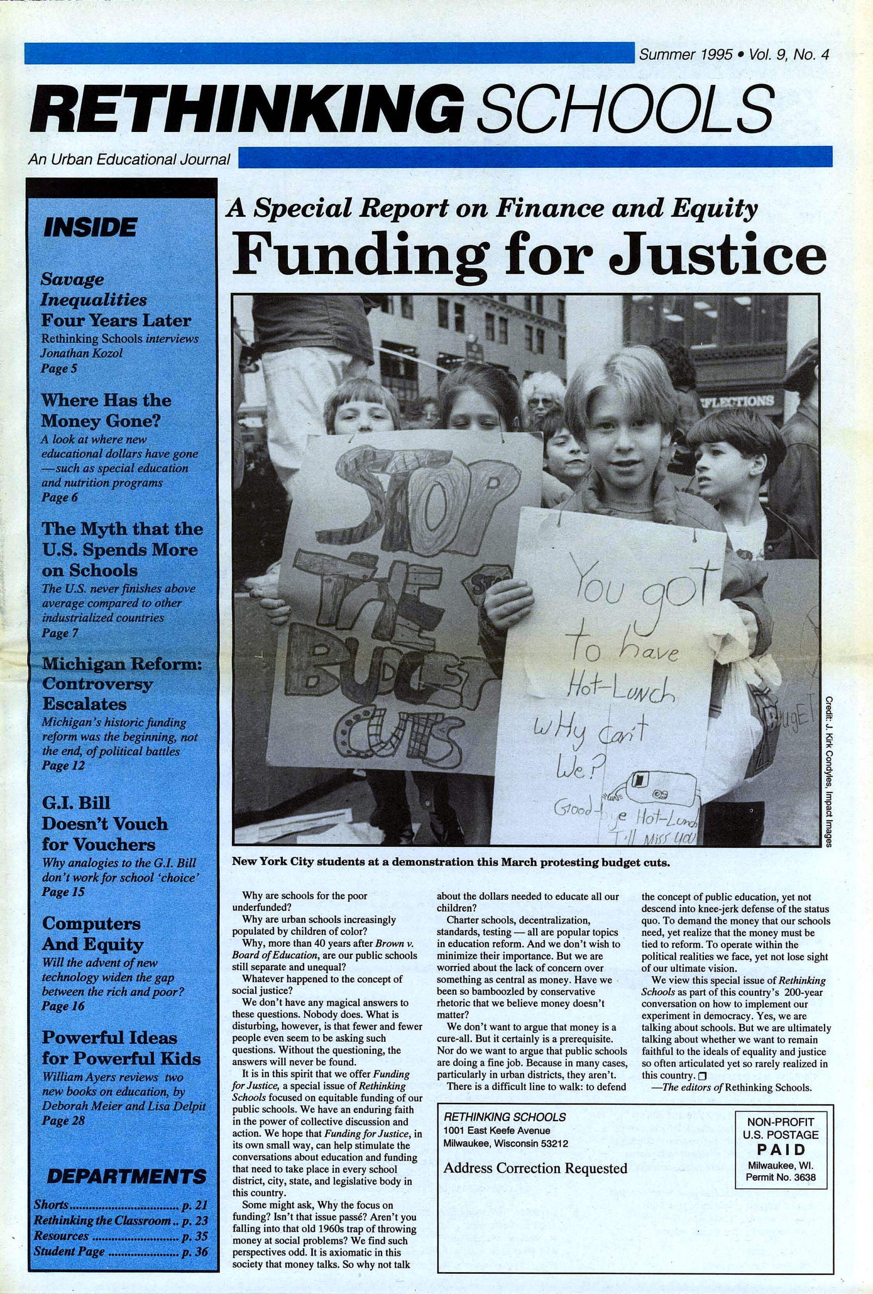 Volume 9, No.4 - Summer 1995 - Rethinking Schools